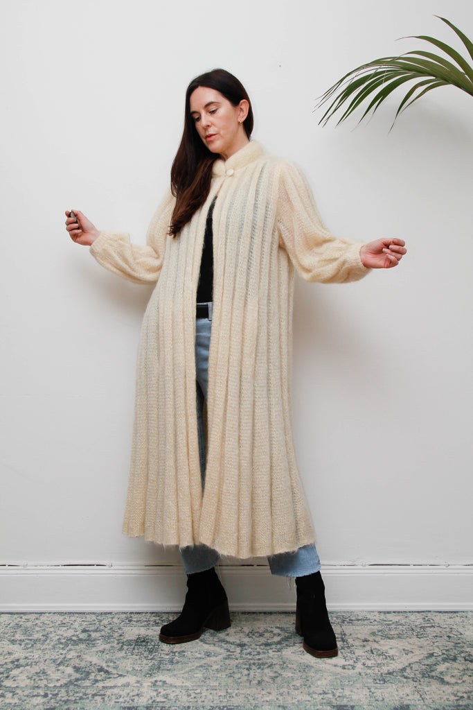 Rare Mary Farrin Mohair Knit Maxi Cardigan | Vintage Statement ...