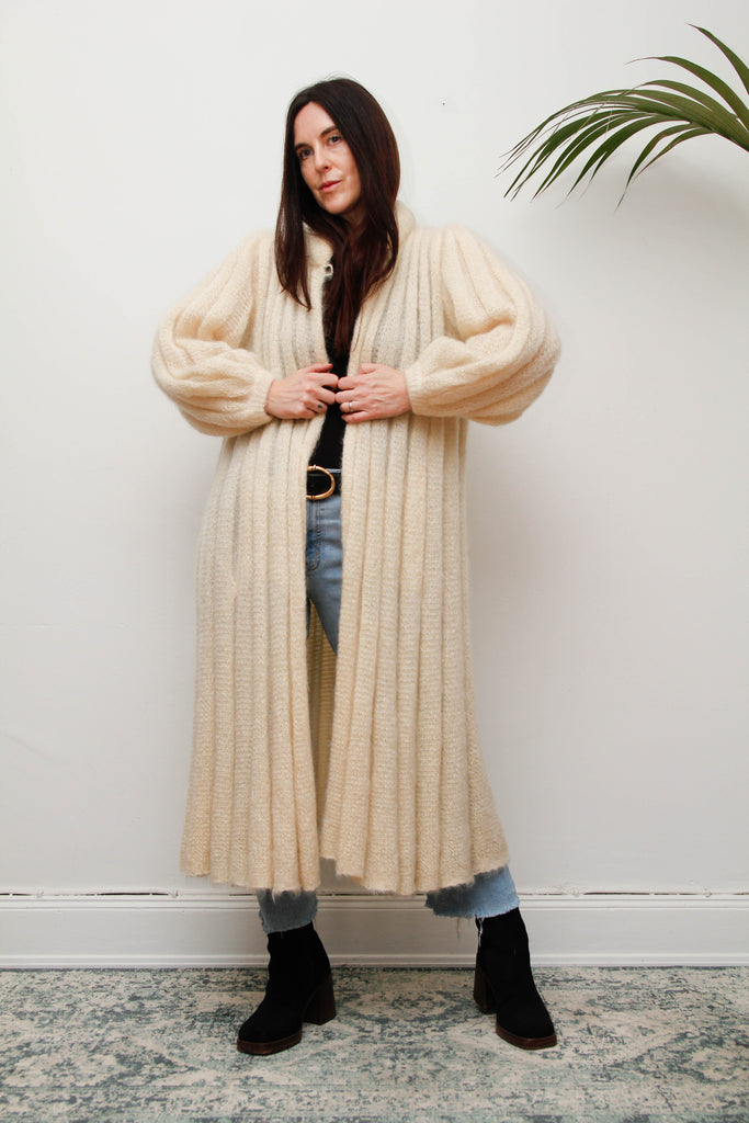 Rare Mary Farrin Mohair Knit Maxi Cardigan | Vintage Statement ...