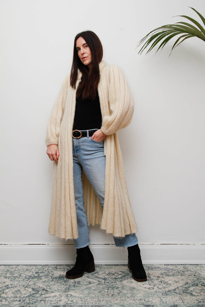Rare Mary Farrin Mohair Knit Maxi Cardigan | Vintage Statement ...
